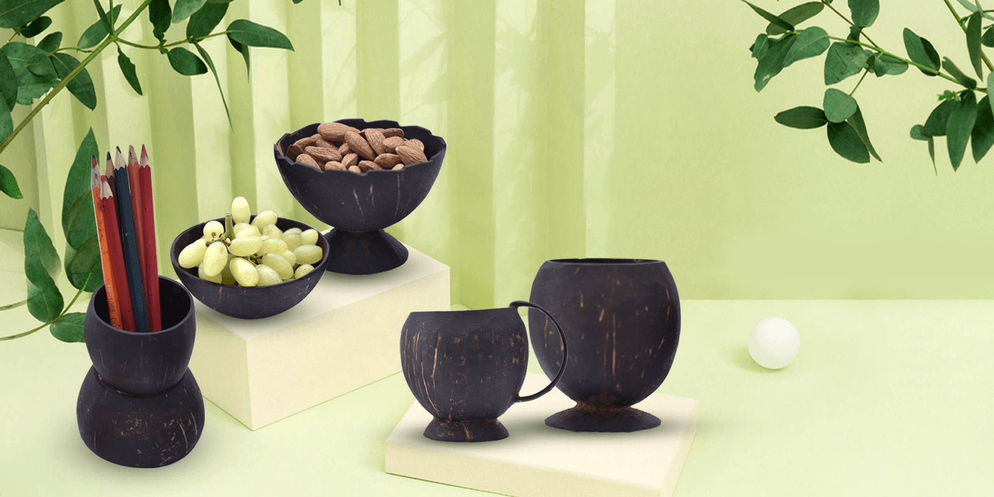 Buy eco friendly coconut shell products, natural yoga mat at beetroots